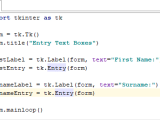 Free Python Course Tkinter Text Entry