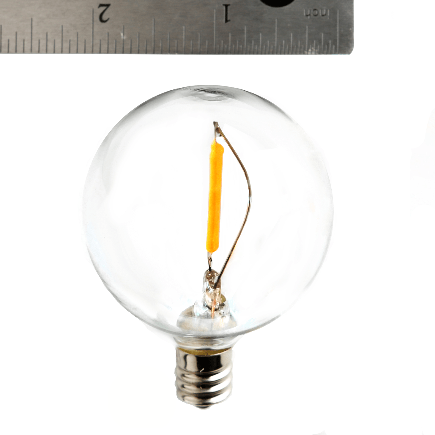 (Box of 25) LED Filament G50 CLEAR C7 (E12) Base Light Bulbs - Hometown ...