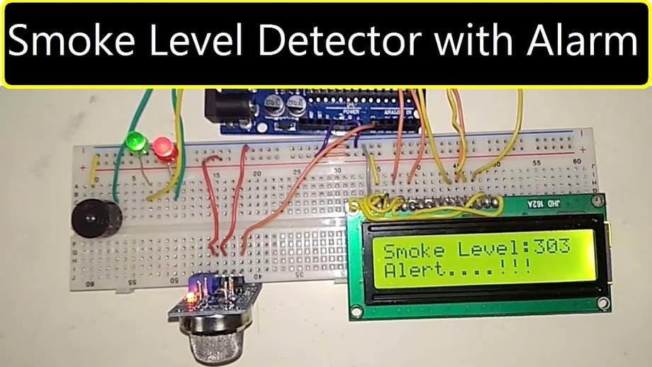 Arduino Smoke Level Detector using MQ-135 Sensor with Alert Alarm