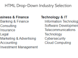 Industry Selection Dropdowns Html Javascript And Php