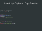 Javascript Clipboard Copy Function