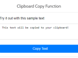 Javascript Clipboard Copy Function