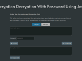Data Encryption Decryption With Password Using Javascript