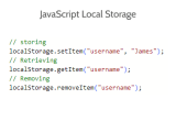 Javascript Local Storage And Session Storage