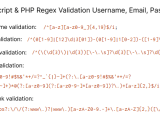 Javascript Php Regex Validation Username Email Password