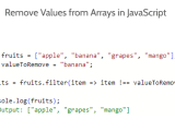 How To Remove Values From Arrays In Javascript