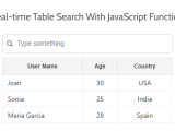 Live Table Search Function With Javascript