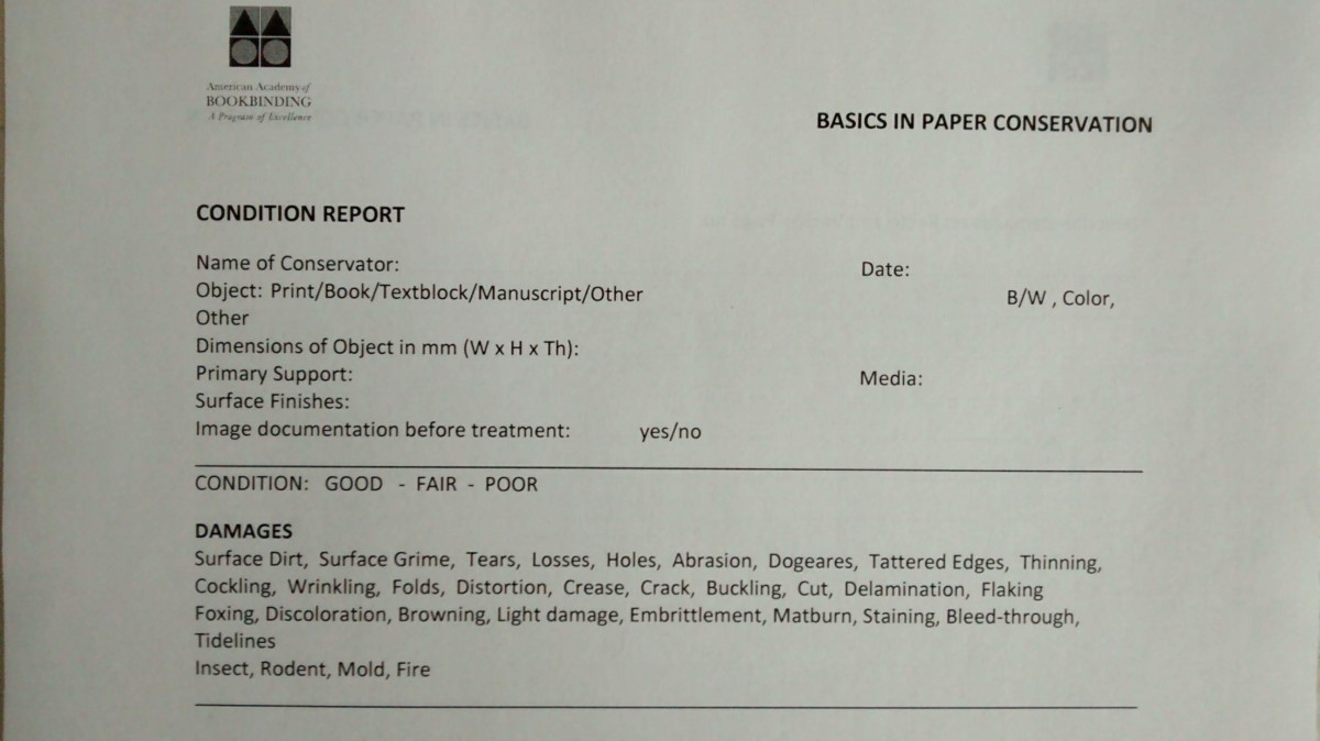 Preserving Imperfections – Basics in Paper Conservation - iBookBinding