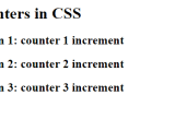 Counters In Css