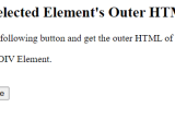 Get Selected Element S Outer Html Using Javascript