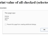 Javascript Print Value Of All Checked Selected Checkboxes On Button