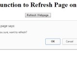 Javascript Function To Refresh Page On Button Click