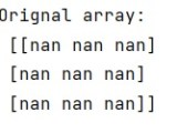 Python Create Numpy Matrix Filled With Nans