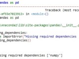 Python Pandas Missing Required Dependencies