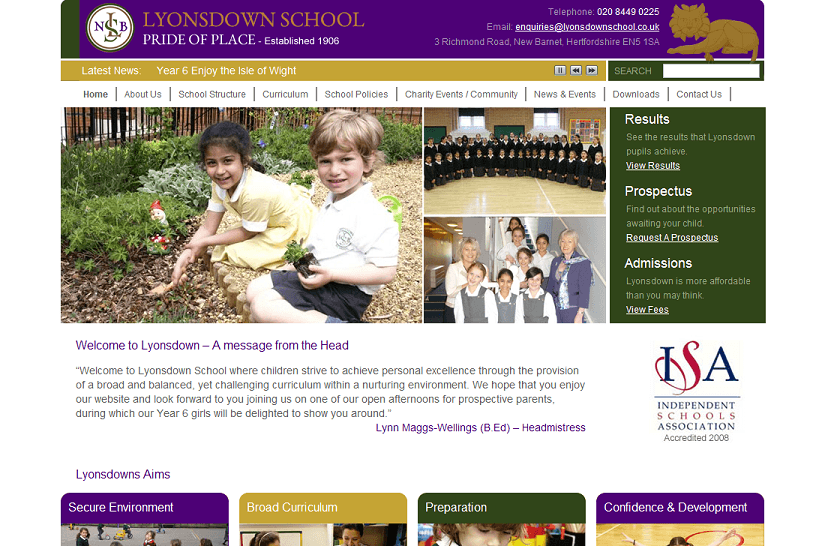 School Web Design and Online Promotion Process: Lyonsdown School ...