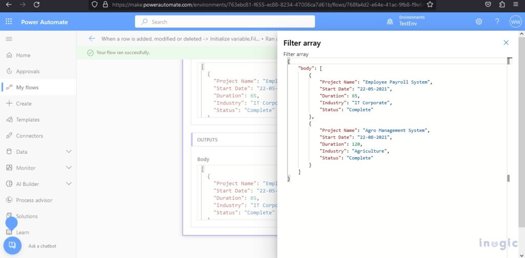 How to filter JSON array using Filter Array action in Power Automate