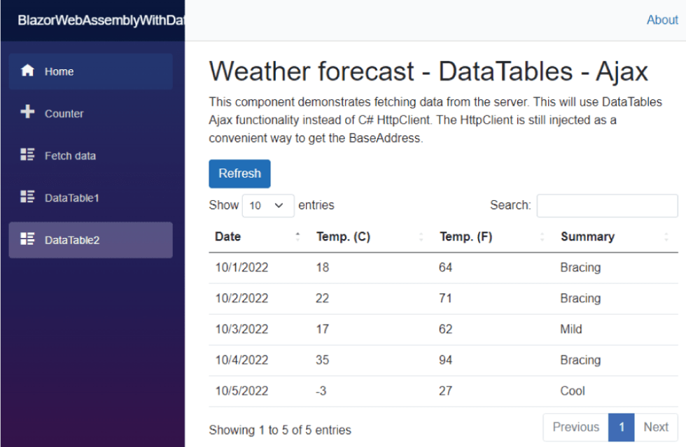 Blazor Web Assembly - Two Methods For Using DataTables.net JavaScript ...