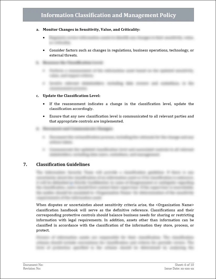 Information Classification Management Policy Template Itsm Docs