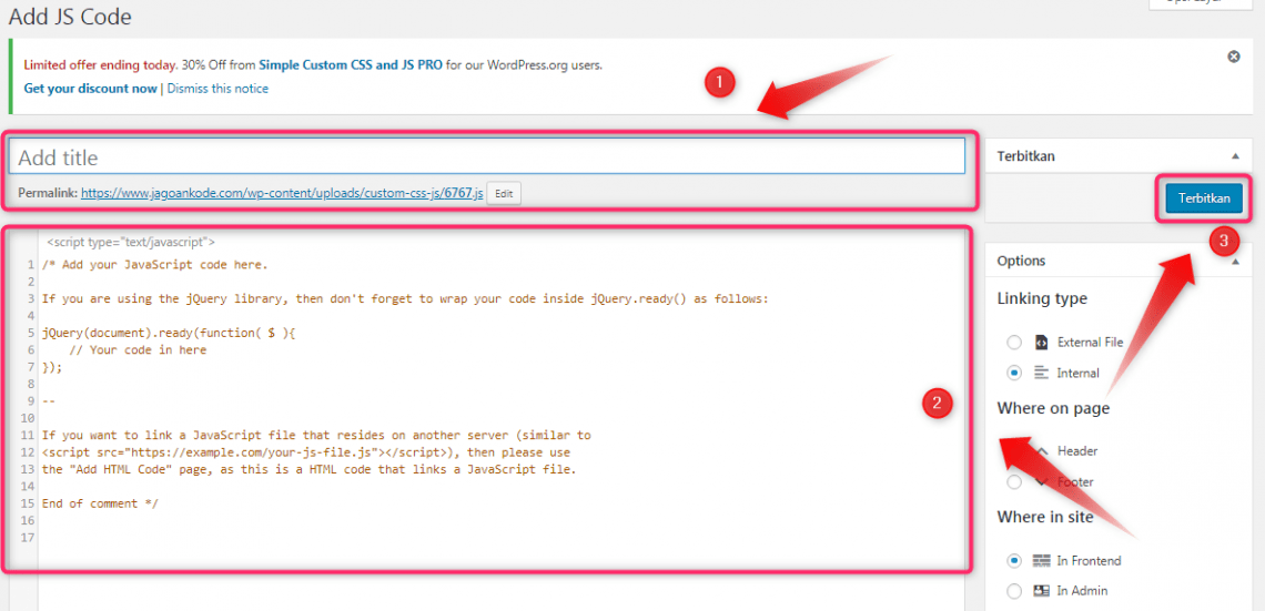 Cara Menambahkan Javascript, CSS, HTML di WordPress - Jagoan Kode Cara Menambahkan Javascript, CSS, HTML di WordPress - Jagoan Kode