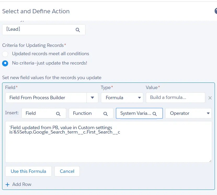 Use Hierarchy Custom Settings To Avoid Hard Coding In Formula Field Custom Button Process