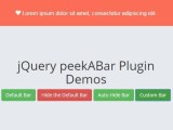 Simple Customizable Jquery Notification Bar Plugin Peekabar Free