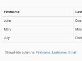 Tiny Jquery Plugin To Toggle Columns Of Html Table Column Toggle