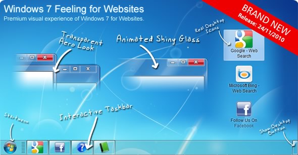 >La interface “Aero” de Windows 7 reproducida utilizando jQuery ...