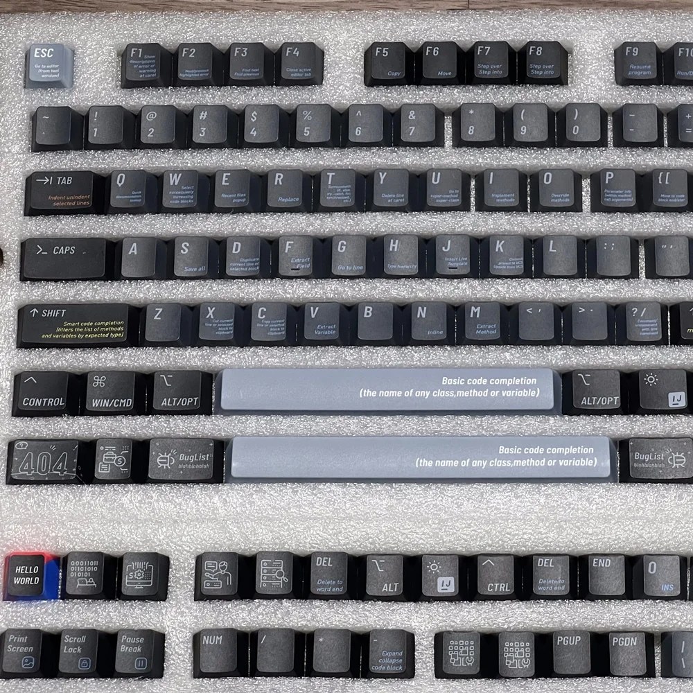 Computer Programmer Keycaps Set Coding Black - Keysium