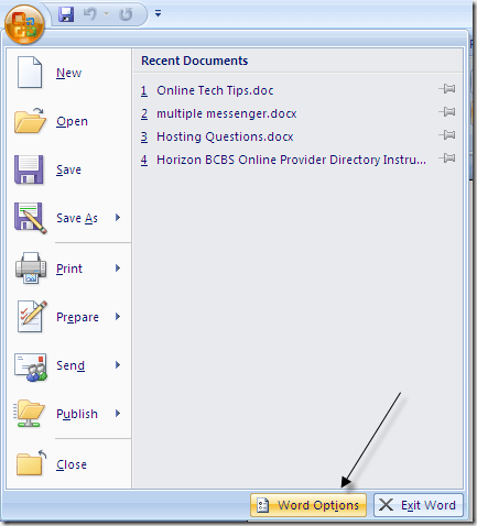 How to clear recently used files list in Word? | Egundacom's Blog