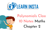 Polynomials Class 10 Notes Maths Chapter 2