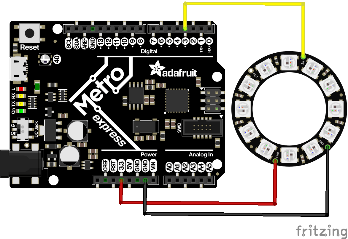 Ws2812 Rgb Led Ring Example Using Circuitpython Learn Micropython