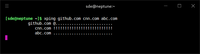 xping - continuously probe multiple hosts - LinuxLinks xping - continuously probe multiple hosts - LinuxLinks