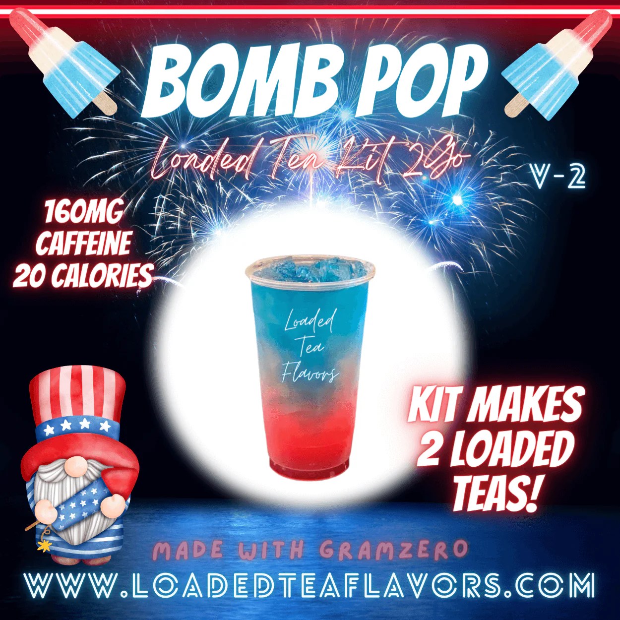 Bomb Pop Flavored рџ јрџљђ Loaded Tea Kit 2go Makes 2 32oz Teas вђ Loaded