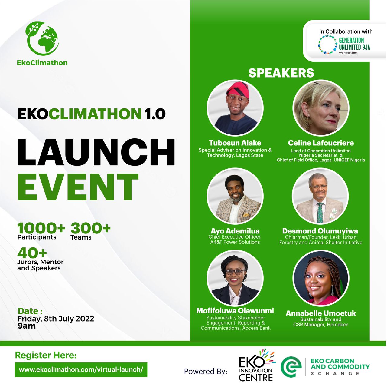 EKO INNOVATION CENTRE, EKO CARBON, AND COMMODITY LAUNCH EKOCLIMATHON 1. ...
