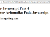 Belajar Javascript Part 4 Operator Aritmatika Pada Javascript