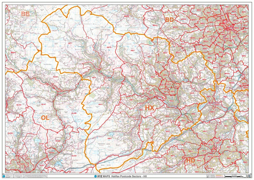 Halifax Postcode Map Hx Map Logic