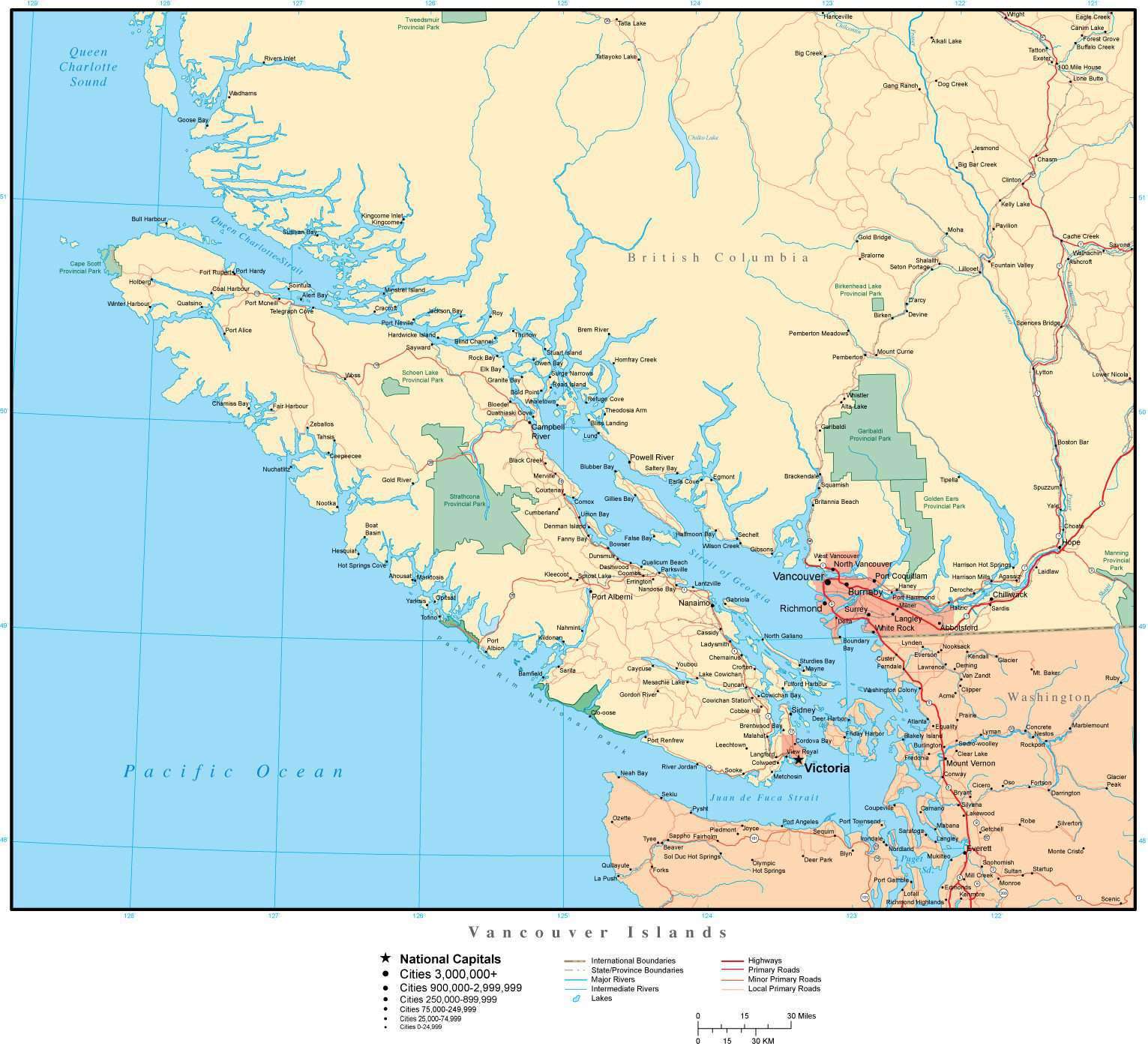 Printable Map Of Vancouver Island Gary Little First Bc Map