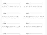 Domain And Range Worksheets
