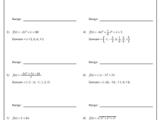 Domain And Range Worksheets