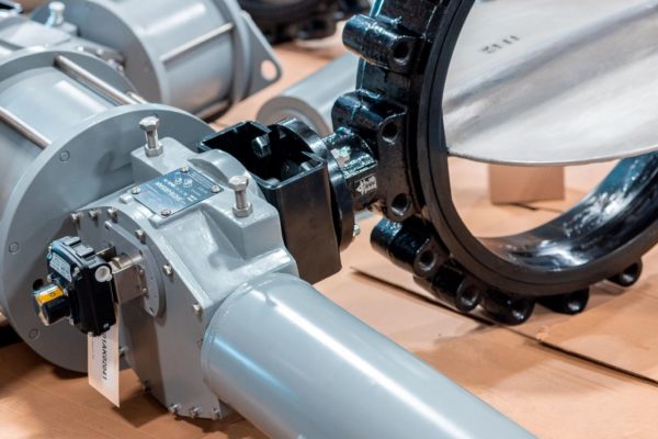 Large Diameter Delta T Butterfly Valves Automated w/ HD Series Scotch ...