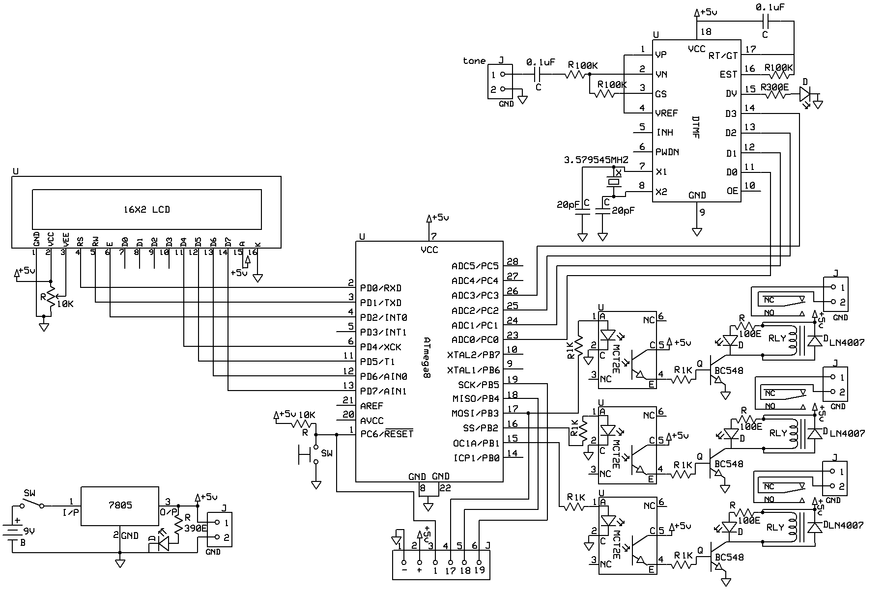 Circuit Diagram For Dtmf Controlled Robot