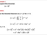 Binomial Equation Example