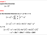Math Example Polynomial Concepts Binomial Theorem Example 7 Media4math