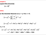 Math Example Polynomial Concepts Binomial Theorem Example 9 Media4math