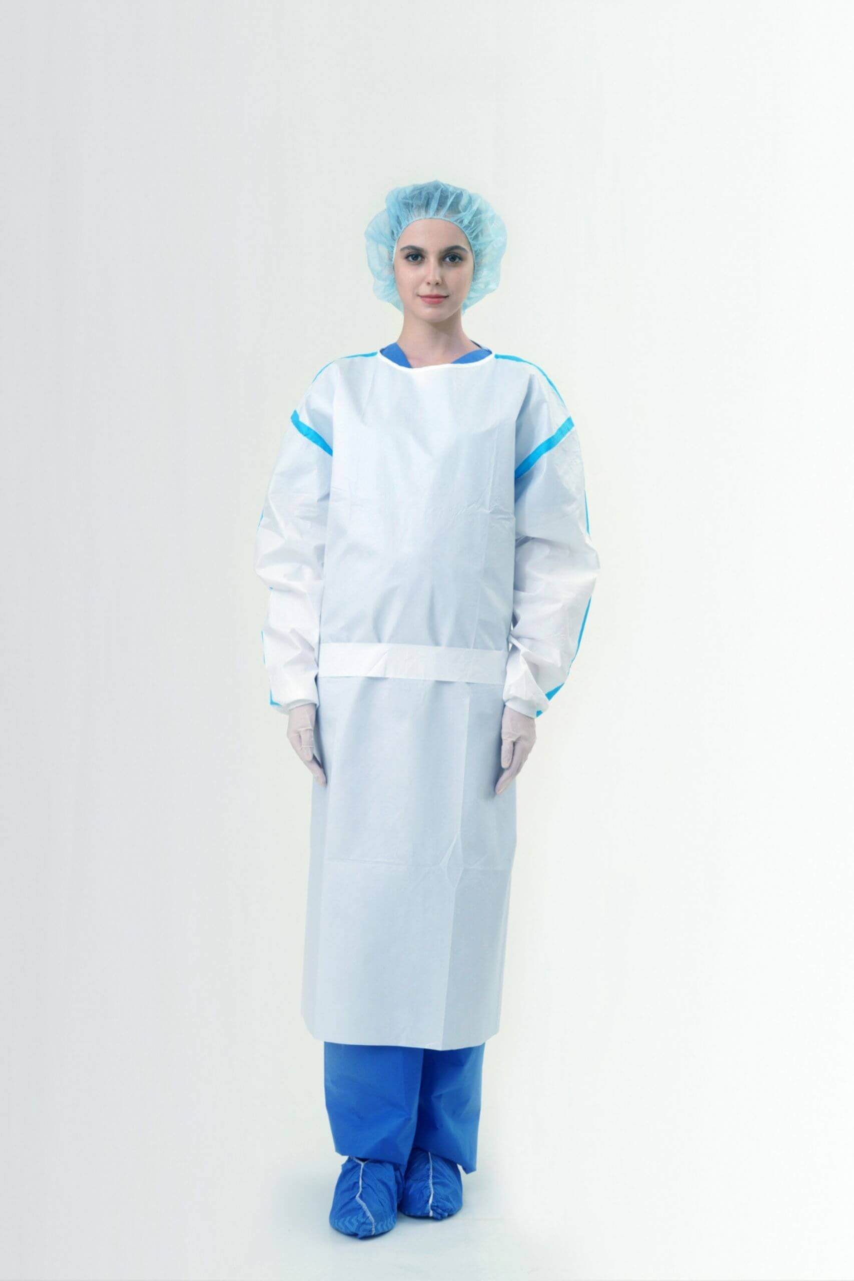 Medtecs CoverU Disposable Isolation Gown (IL-4063WKTP/ White/ With Tape ...