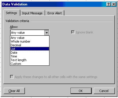 Windows Excel: Creating Drop Down Menus | Thoughts and Scribbles ...