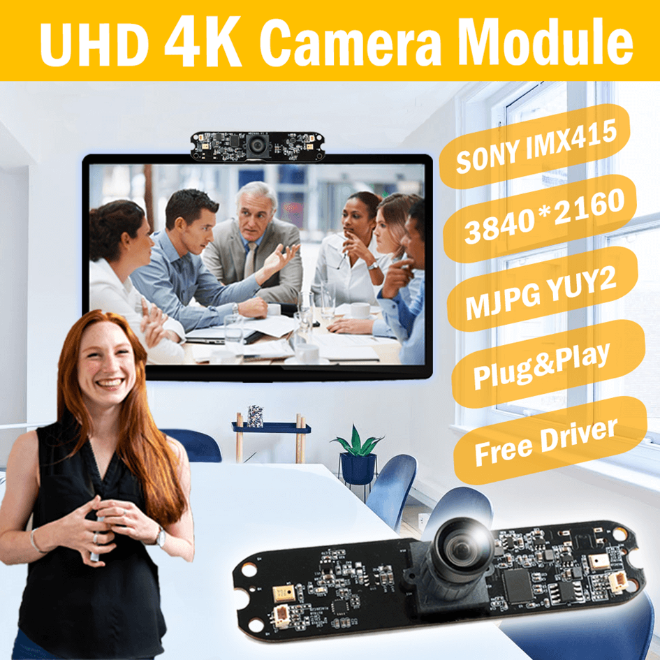 4K/2160P USB CMOS Camera Module w/IMX 415 Sensor & Digital Mic*2 ...