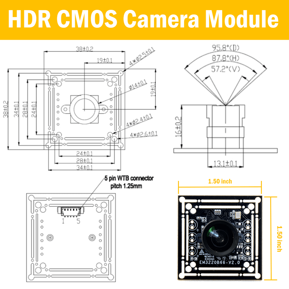 2K/2160P USB 2.0 HDR Camera Module | Midas Touch