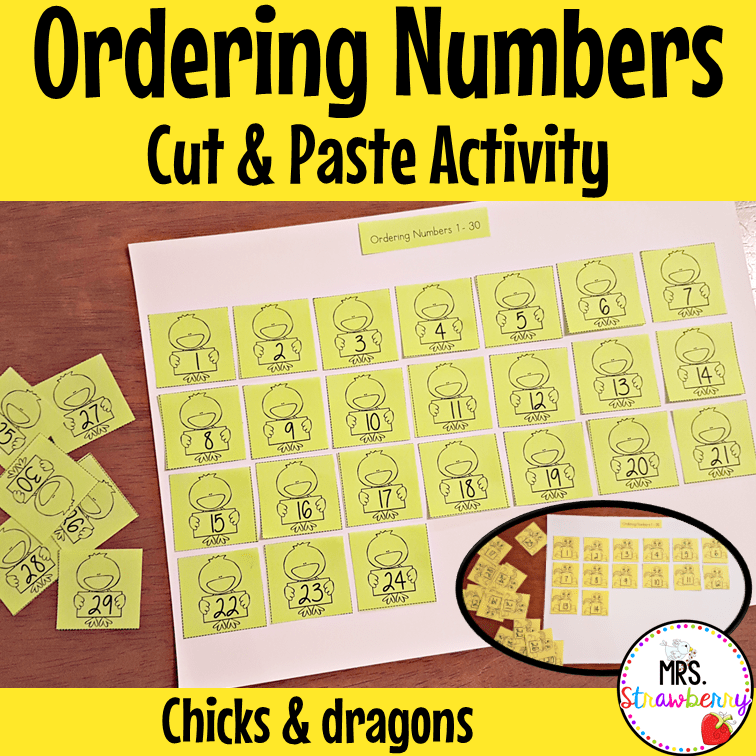Ordering Numbers Cut And Paste Mrs Strawberry ordering-numbers-cut-and-paste-mrs-strawberry