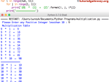 Program To Print Multiplication Table In Python